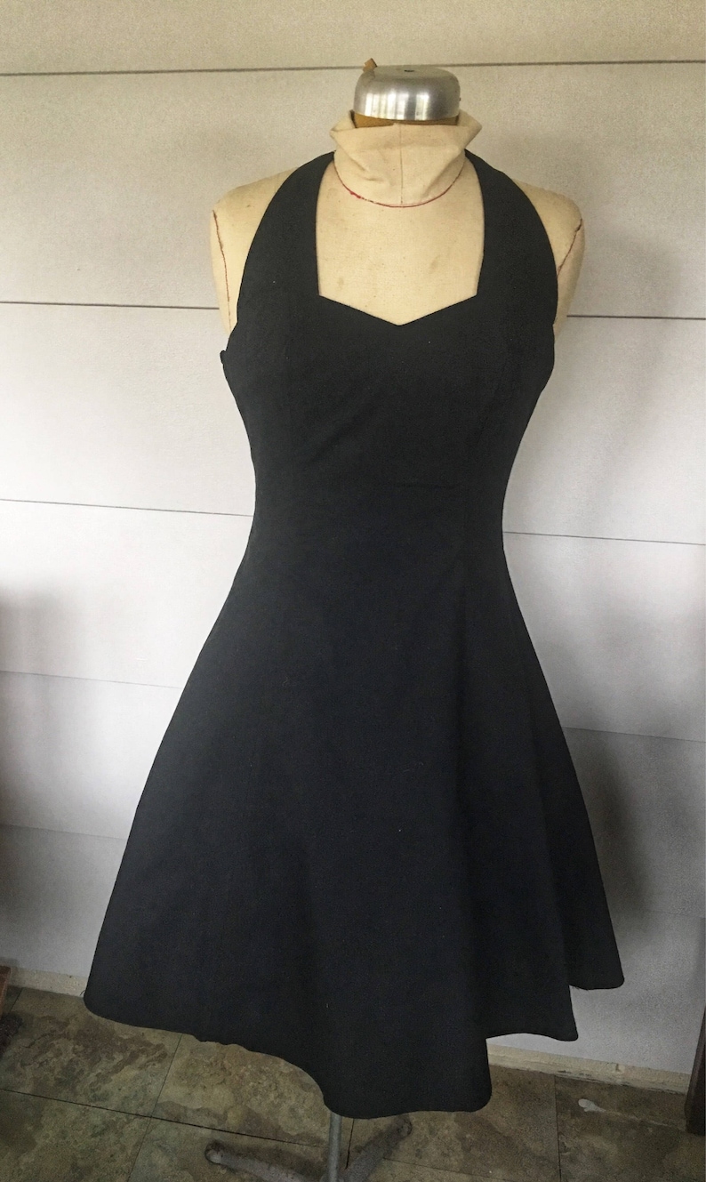 1980's D.B.A. L.A. Halter LBD Retro Little Black Dress / | Etsy
