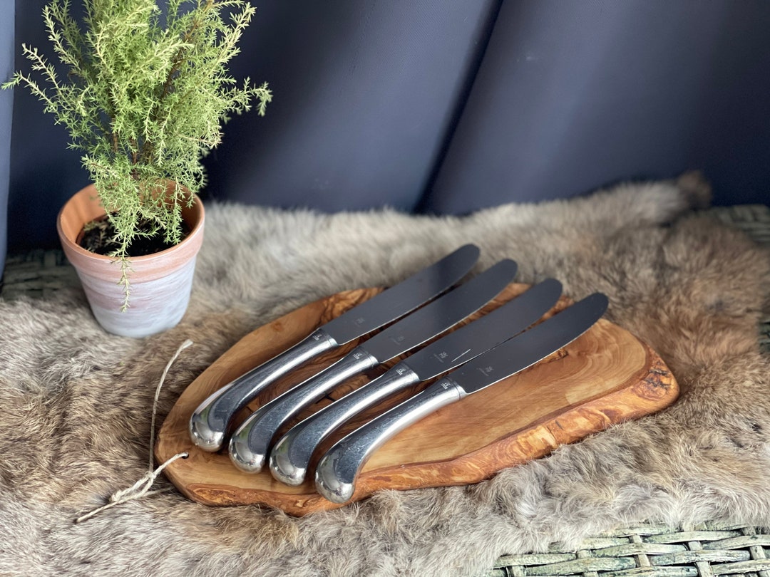 Four 4 WMF Marlow Modern Hollow Pistol Knife Germany Besteck Cromargan ...