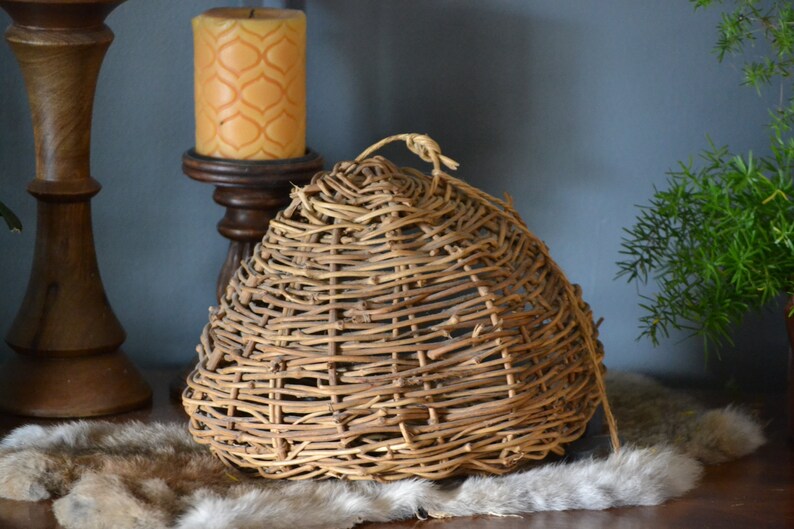 Woven Hanging Basket Wicker Hut Plant Holder Home Decor - Etsy