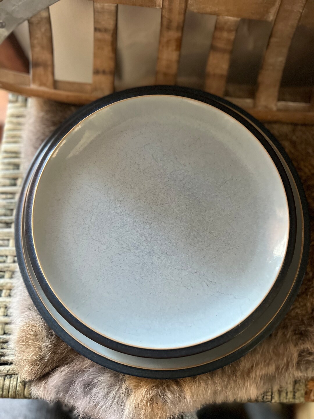 4 Denby Langley Blue Jetty Dinner Plate Stoneware Cornflower Dark Blue ...