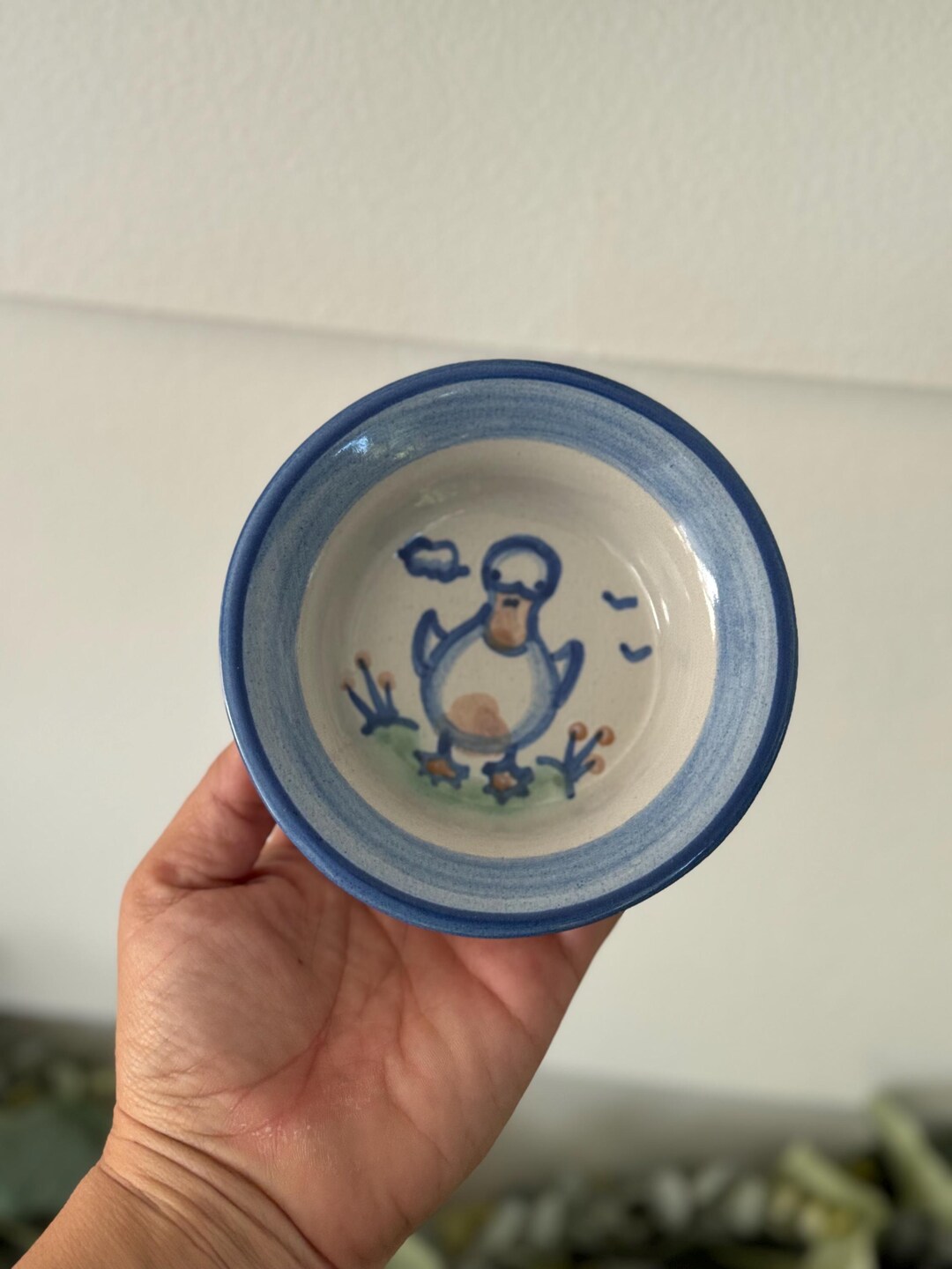 M A Hadley Pottery Duck Ramekin Glazed Stoneware | Small Flat Blowl ...