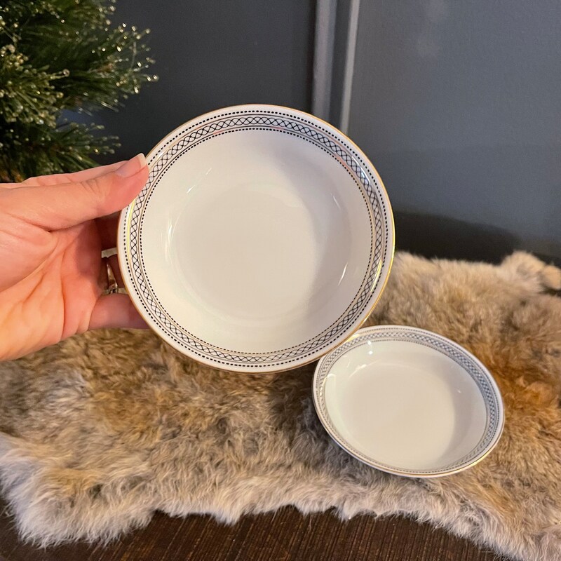 Black and White Geometric Dinnerware - Etsy