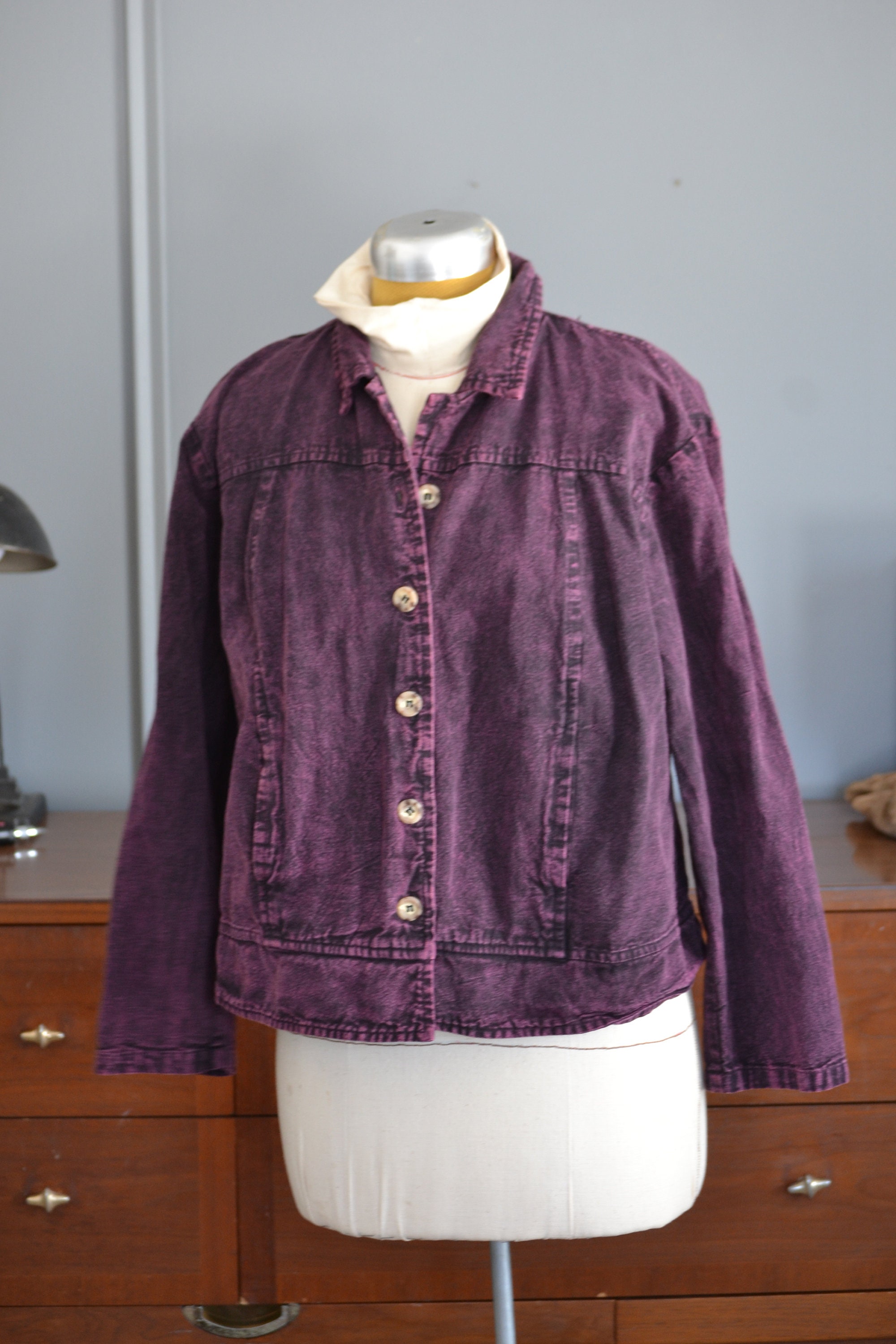Magenta Sea Breeze of California Black Jean Jacket Size Small | Etsy