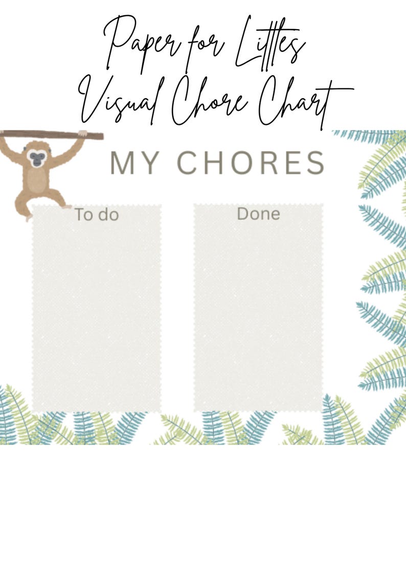 Visual Chore Chart for Kids (printable) - Etsy