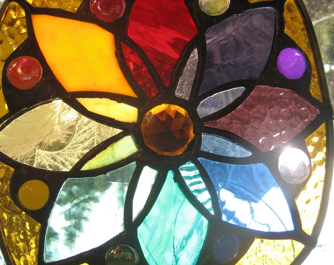 AVAILABLE Now...colorful Stained Glass GOLDEN Mini Color Wheel - Etsy