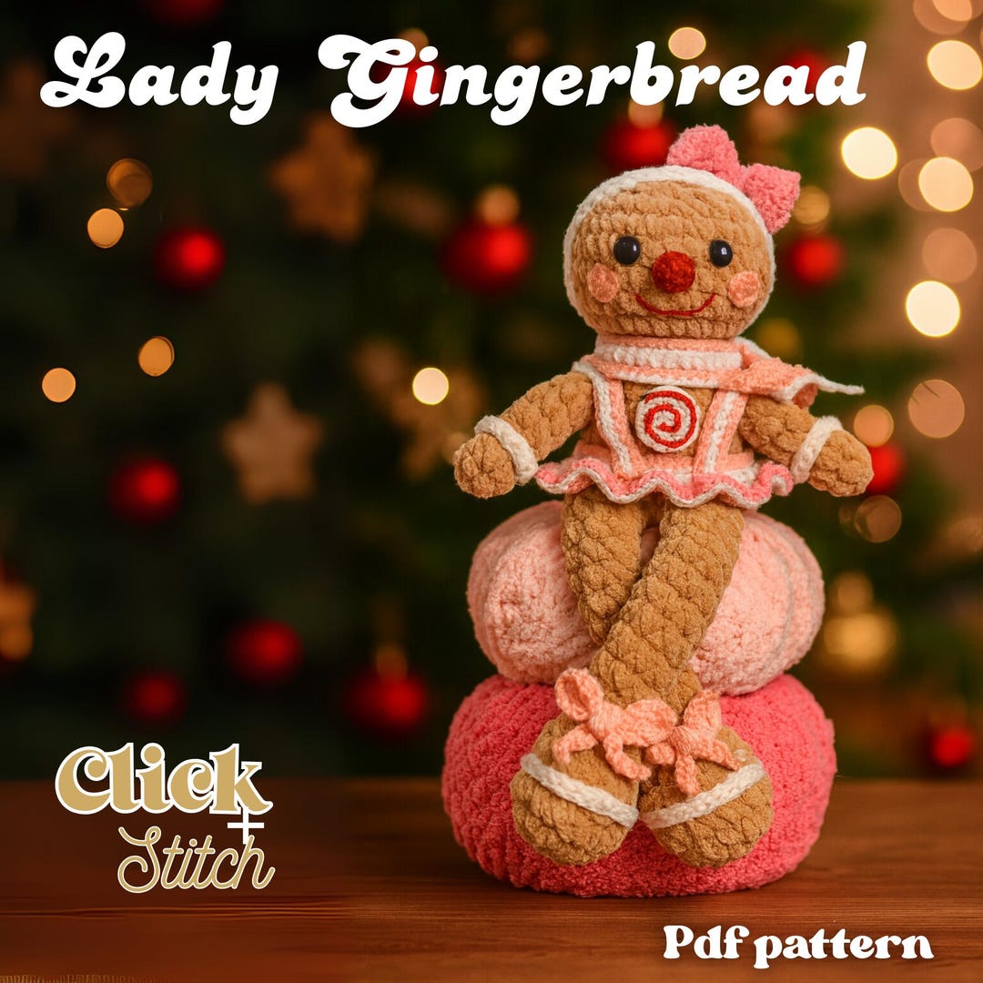 Christmas Gingerbread Girl Pattern – Skirted Crochet Plushie PDF ...
