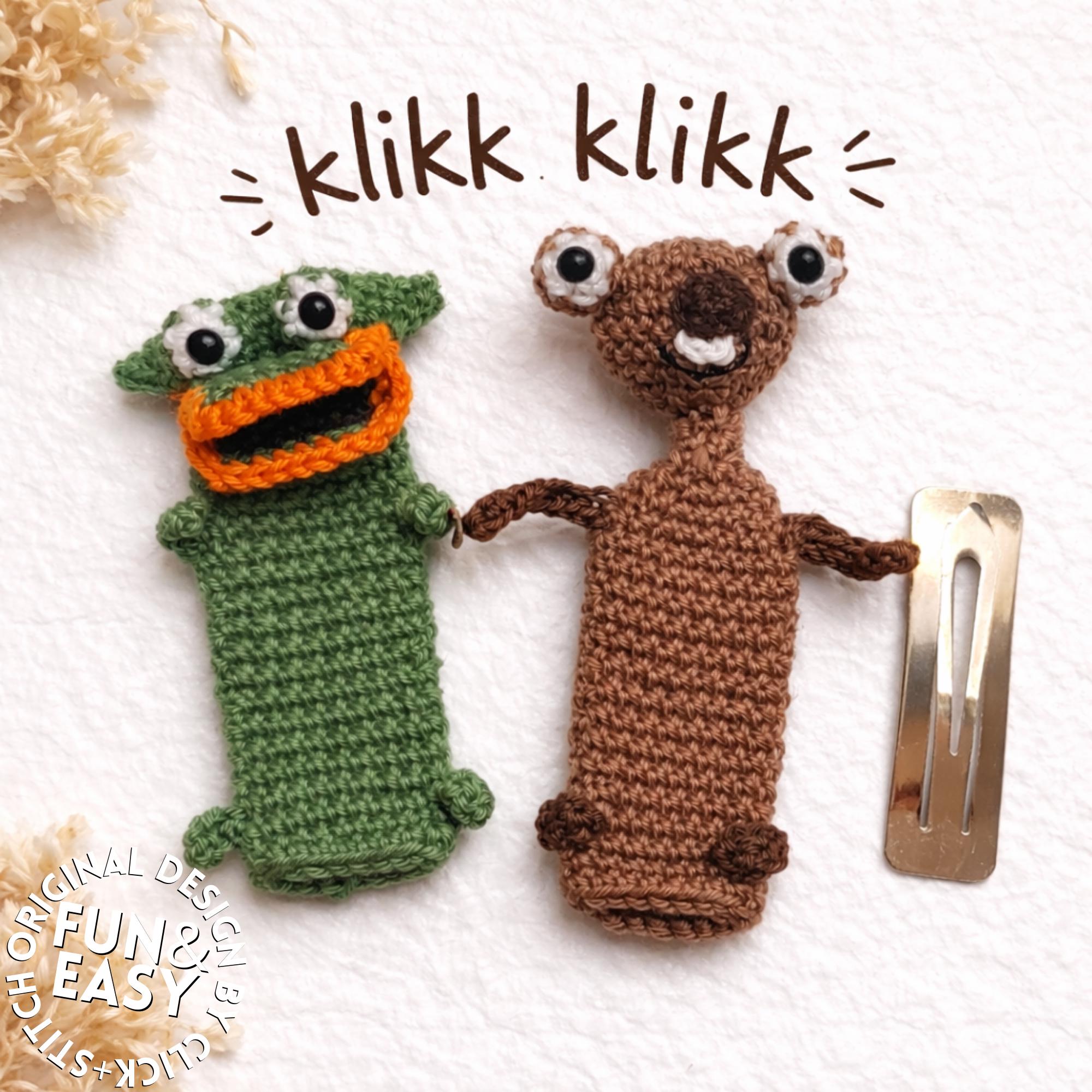 2in1 Sloth & Crocodile Clicker Crochet Pattern – Stress Relief Fidget ...