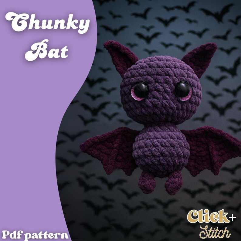 Halloween Chunky Bat Crochet Pattern PDF – Amigurumi Bat Plush ...