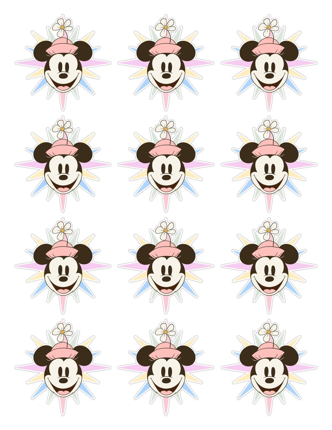 Minnie Fun Wheel Face, Pastel Colors, Mouse Decor (digital Download) - Etsy