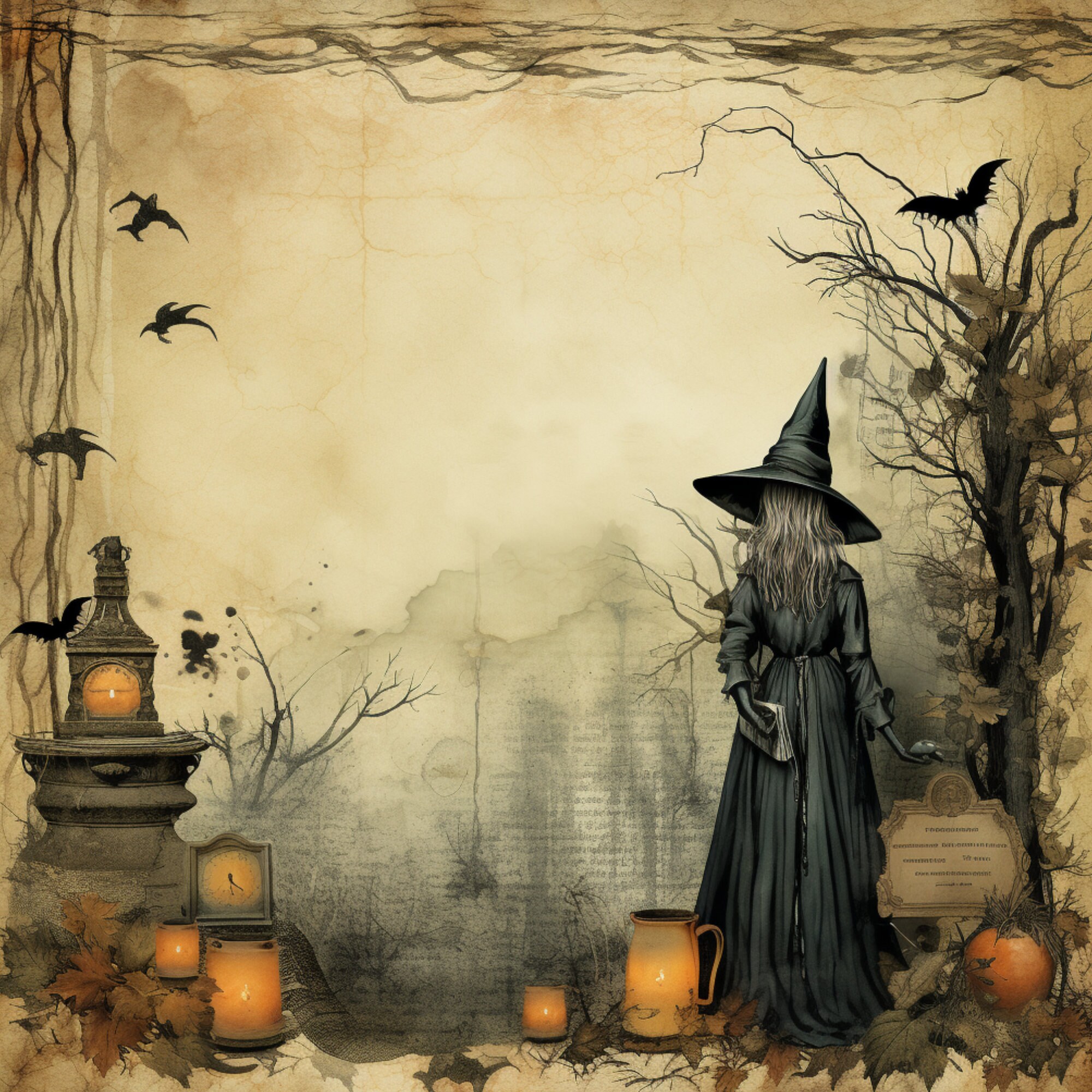 12x12 Vintage Halloween Printable Papers 15 Sheets - Etsy