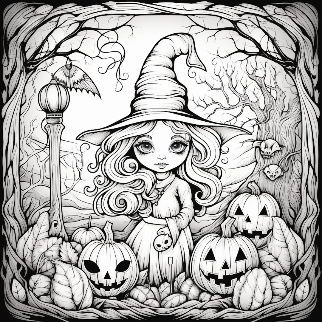 8x8 Halloween Coloring Pages 14 Pages - Etsy