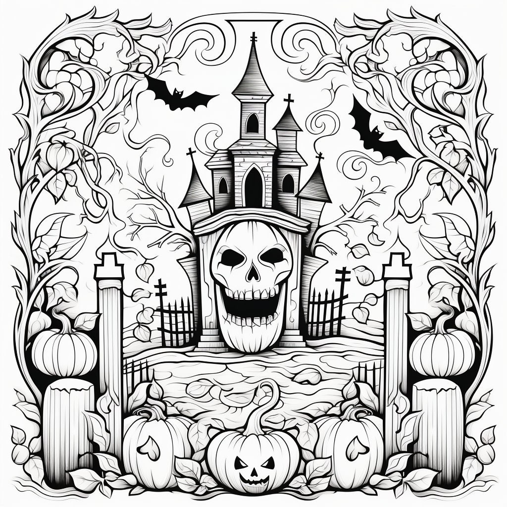 8x8 Halloween Coloring Pages 14 Pages - Etsy