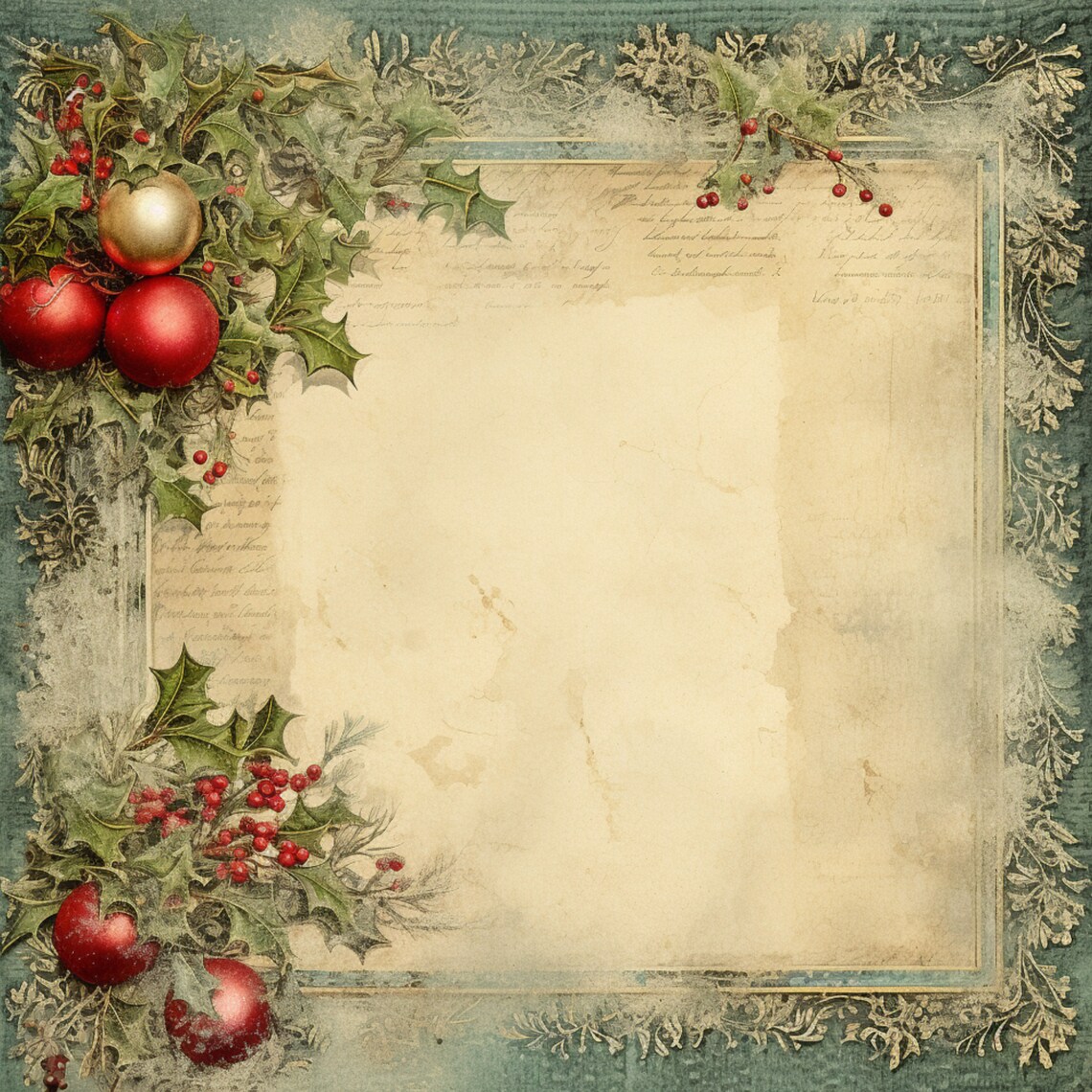 12x12 Vintage Christmas Printable Papers 12 Sheets (Instant Download ...