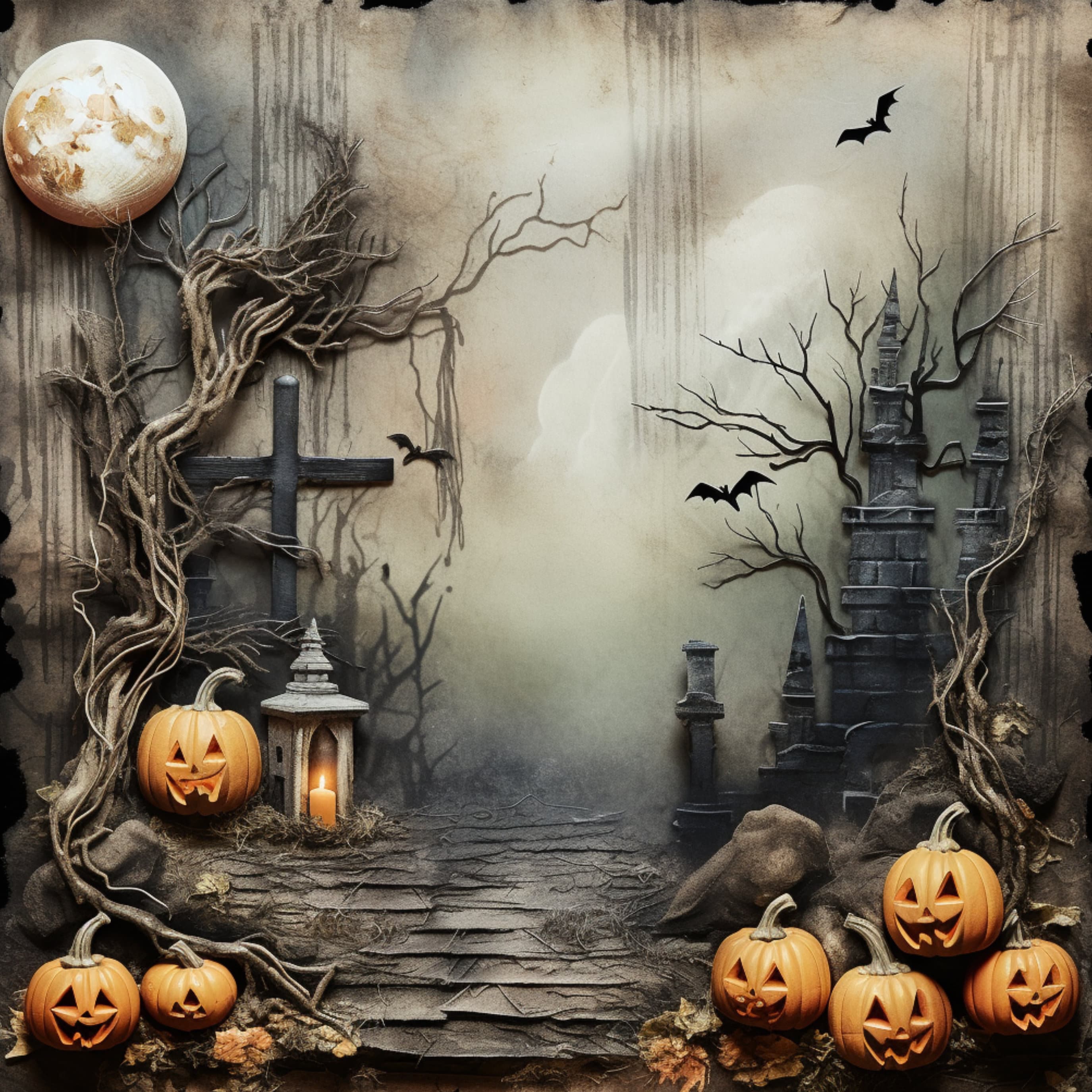 12x12 Vintage Halloween Printable Papers 12 Sheets - Etsy