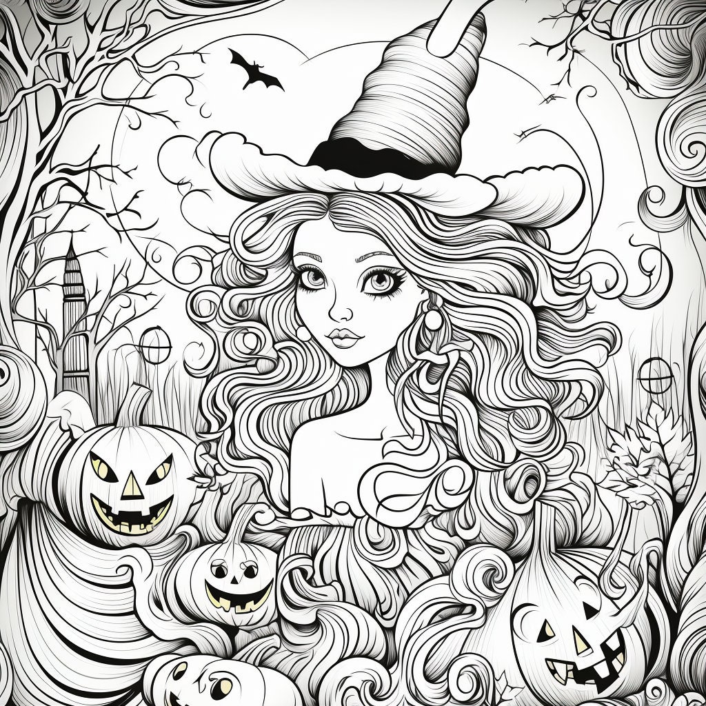 8x8 Halloween Coloring Pages 14 Pages - Etsy