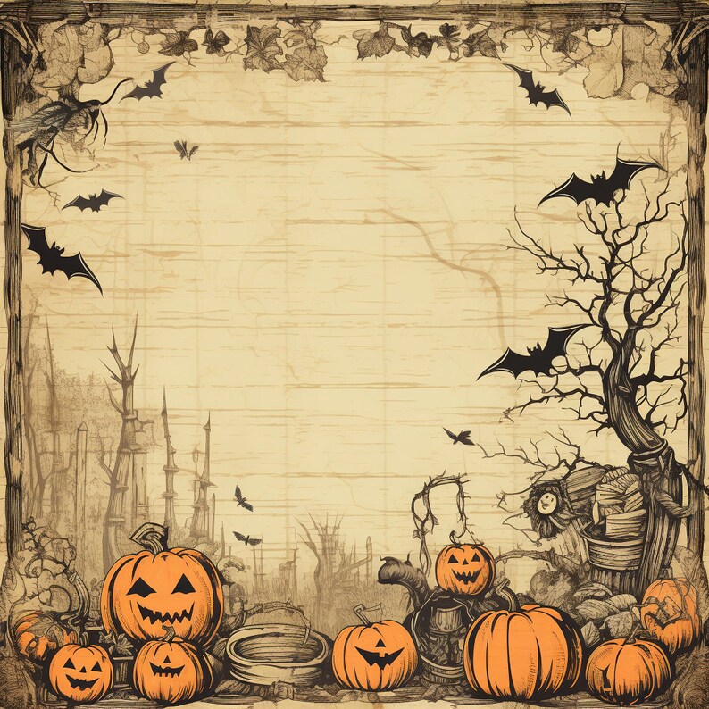 12x12 Vintage Halloween Printable Papers 12 Sheets - Etsy