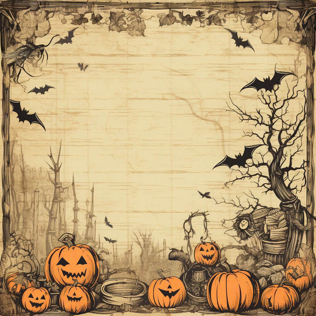 12x12 Vintage Halloween Printable Papers 12 Sheets - Etsy