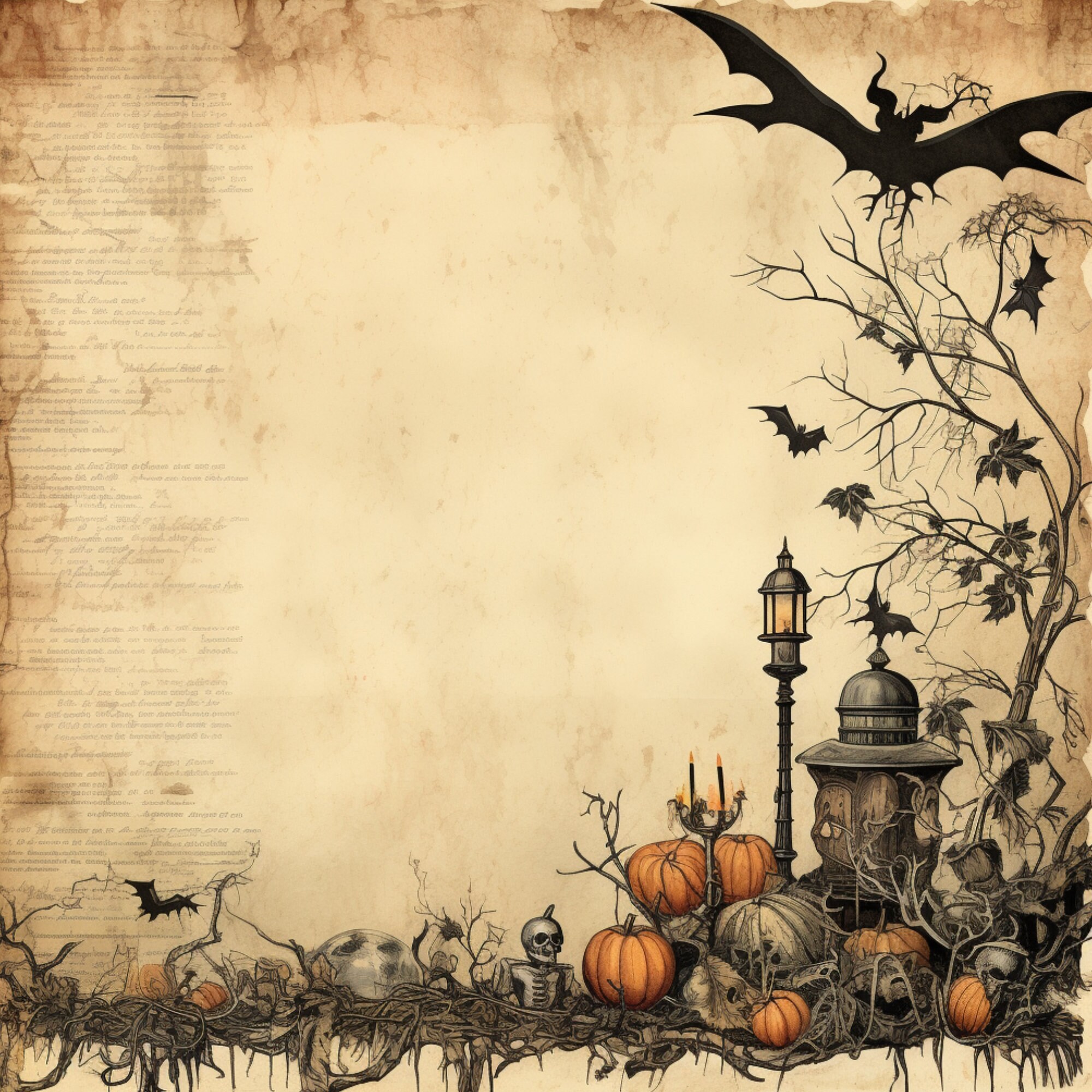 12x12 Vintage Halloween Printable Papers 15 Sheets - Etsy