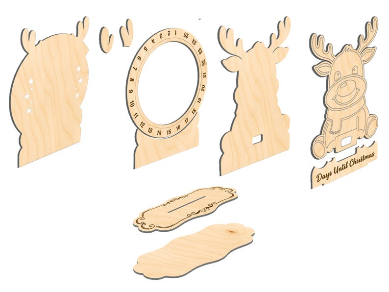 Reindeer Christmas Countdown Calendar SVG – Advent Decor, Laser Cut ...