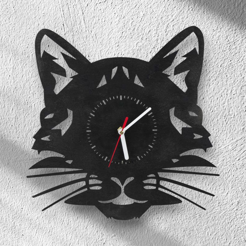 3D Wooden Cat Clock SVG: Laser Cut DIY Home Decor (digital Download) - Etsy