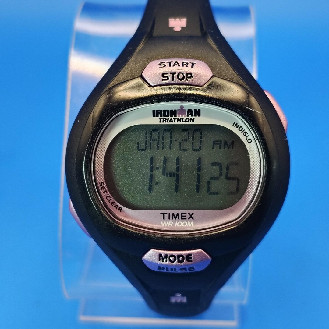 Vintage 1998 Timex Iron Man Triathlon Indiglo 38mm Womens Quartz Sport ...