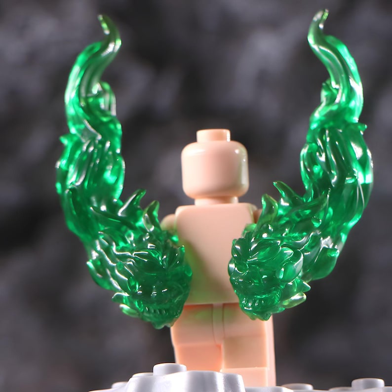 Custom Minifigure Flame Dragon Fist Effect Parts – Translucent Power ...