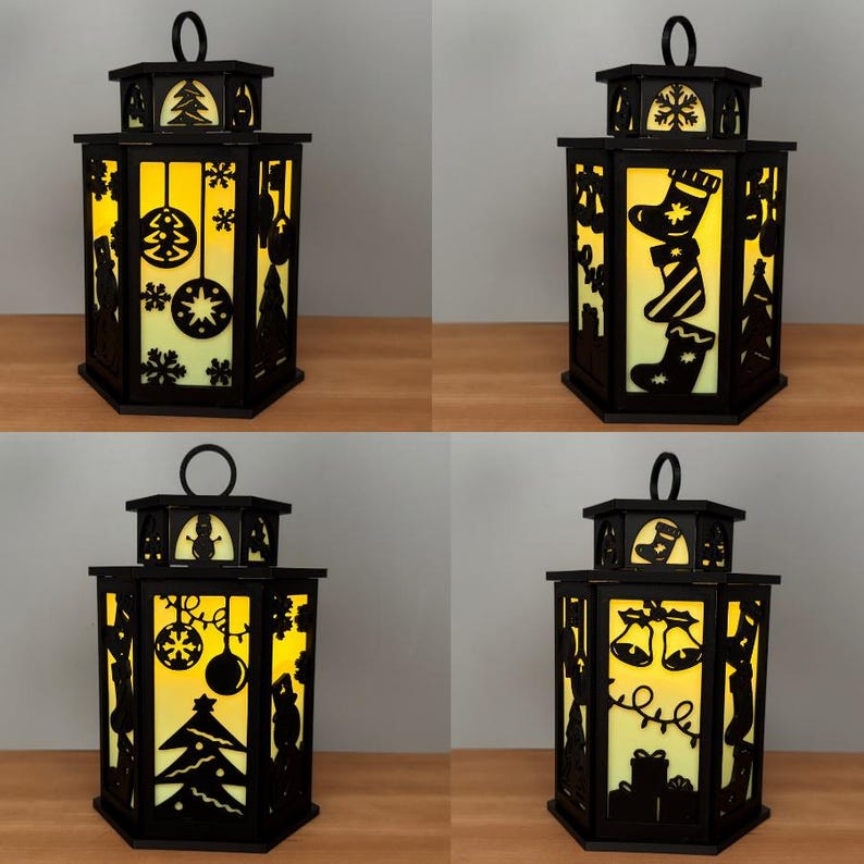 3D Printed Holiday STL Bundle Christmas Thanksgiving STL Lantern Lamp ...