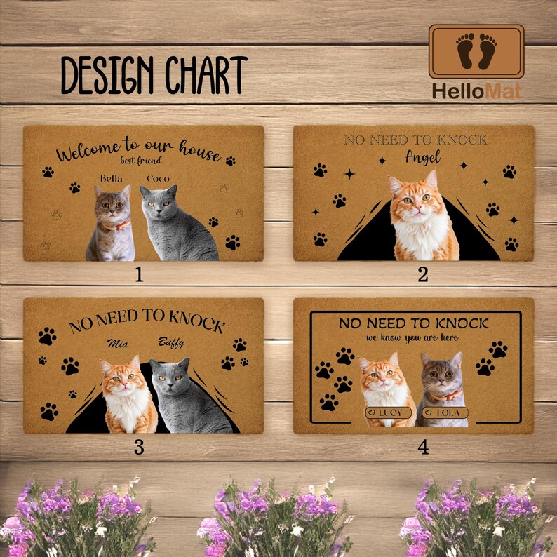Personalized Cat Doormat: Custom Paw Print Welcome Mat - Etsy
