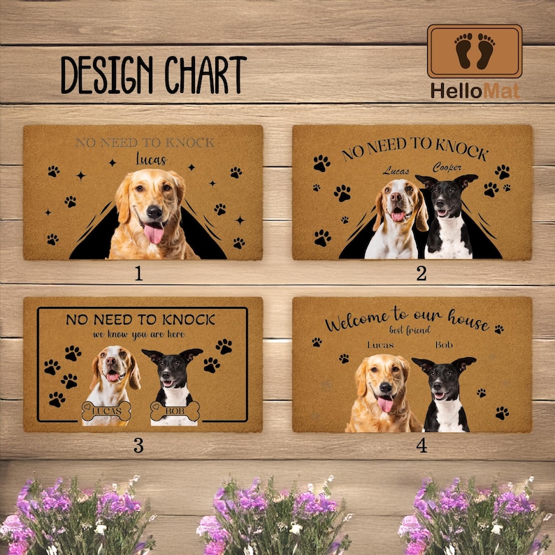 Custom Dog Photo Doormat, Personalized Pet Welcome Mat, Dog Lover Gift ...