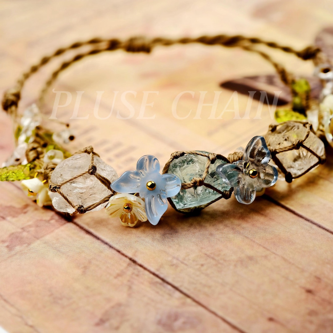 Raw Blue Crystal Bracelet: Protection Bracelet, Gemstone, Crystals ...