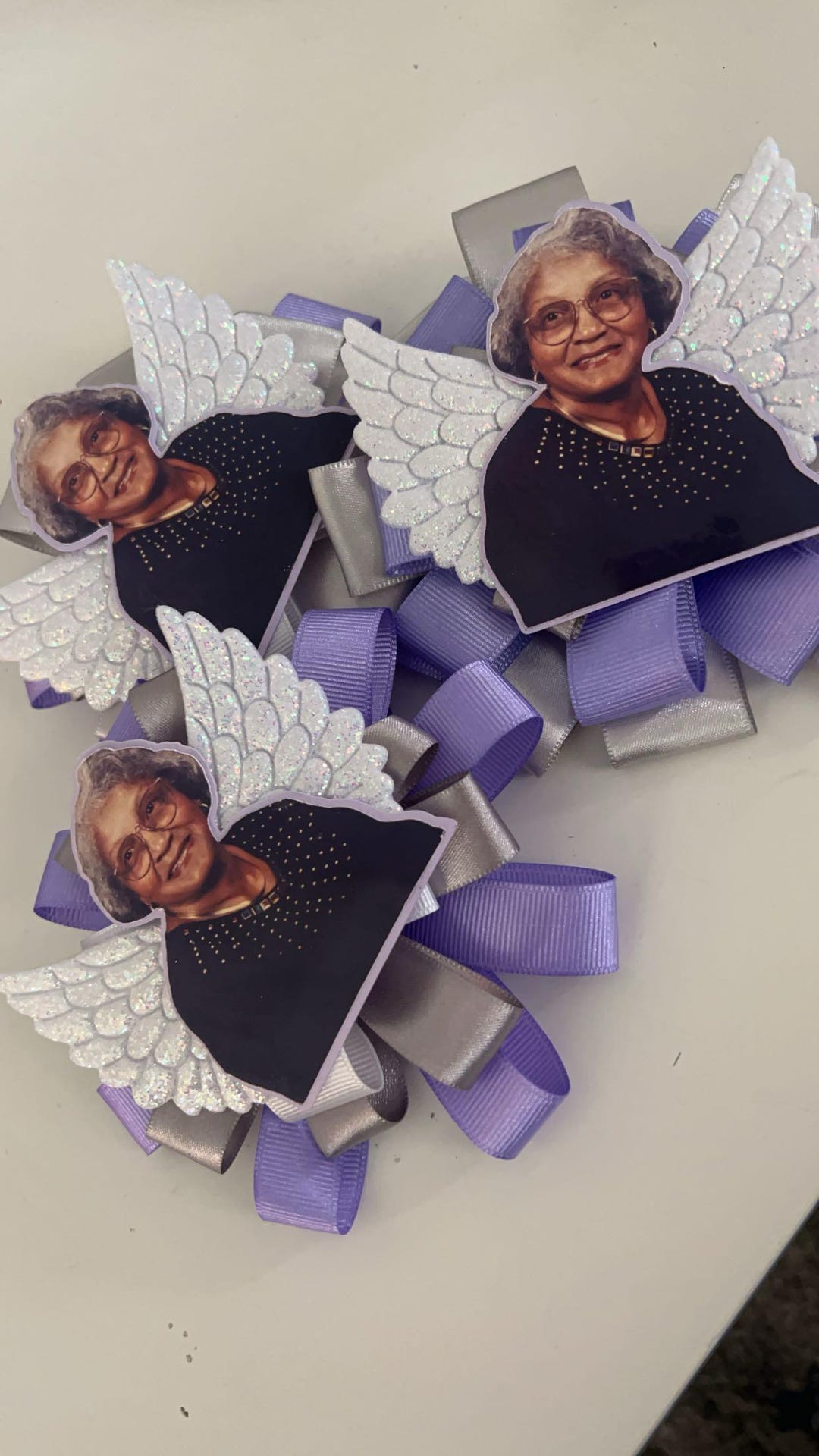 Custom Memorial Ribbon Pins With Angel Wings Personalized Tribute ...