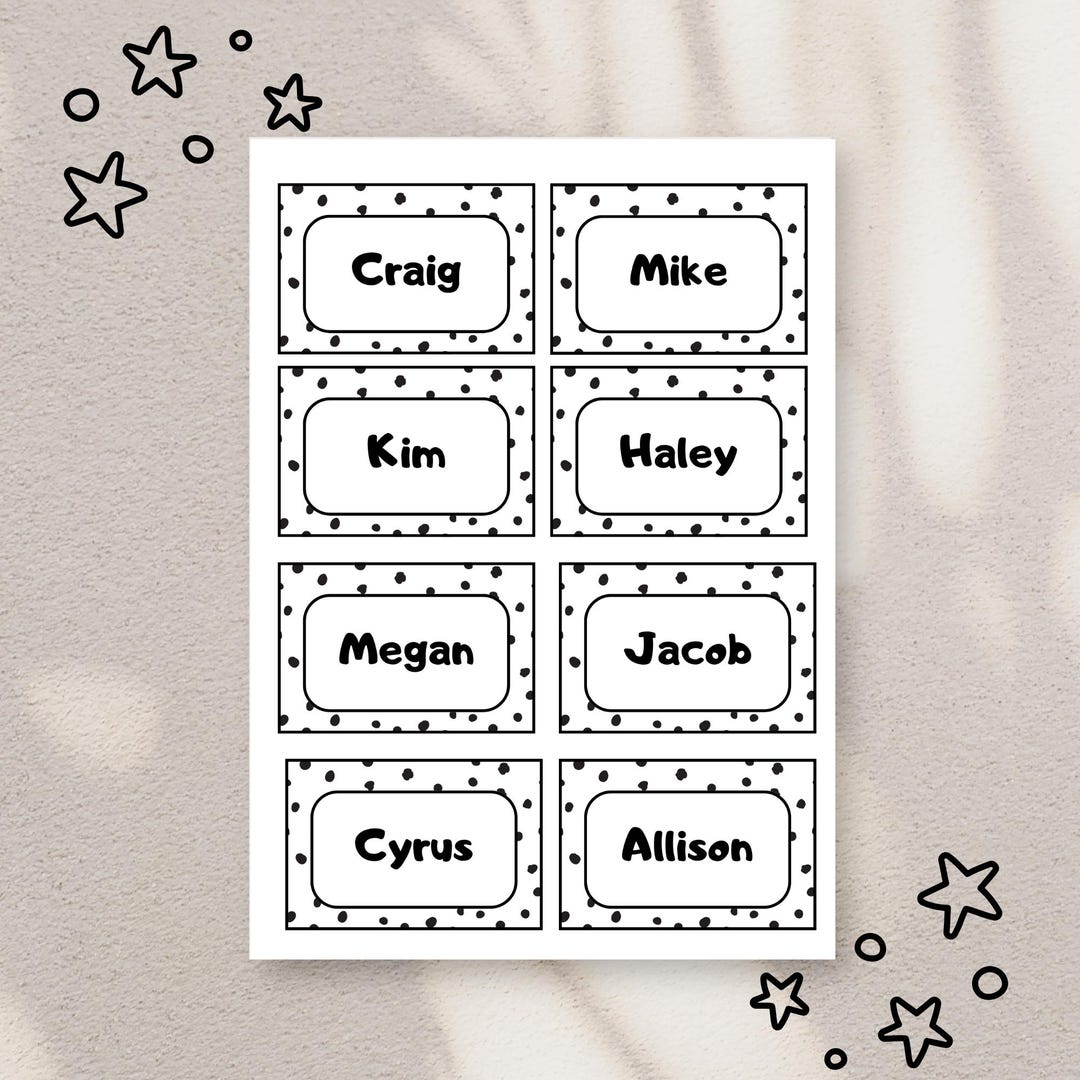 Polka Dot Student Name Plate - Etsy