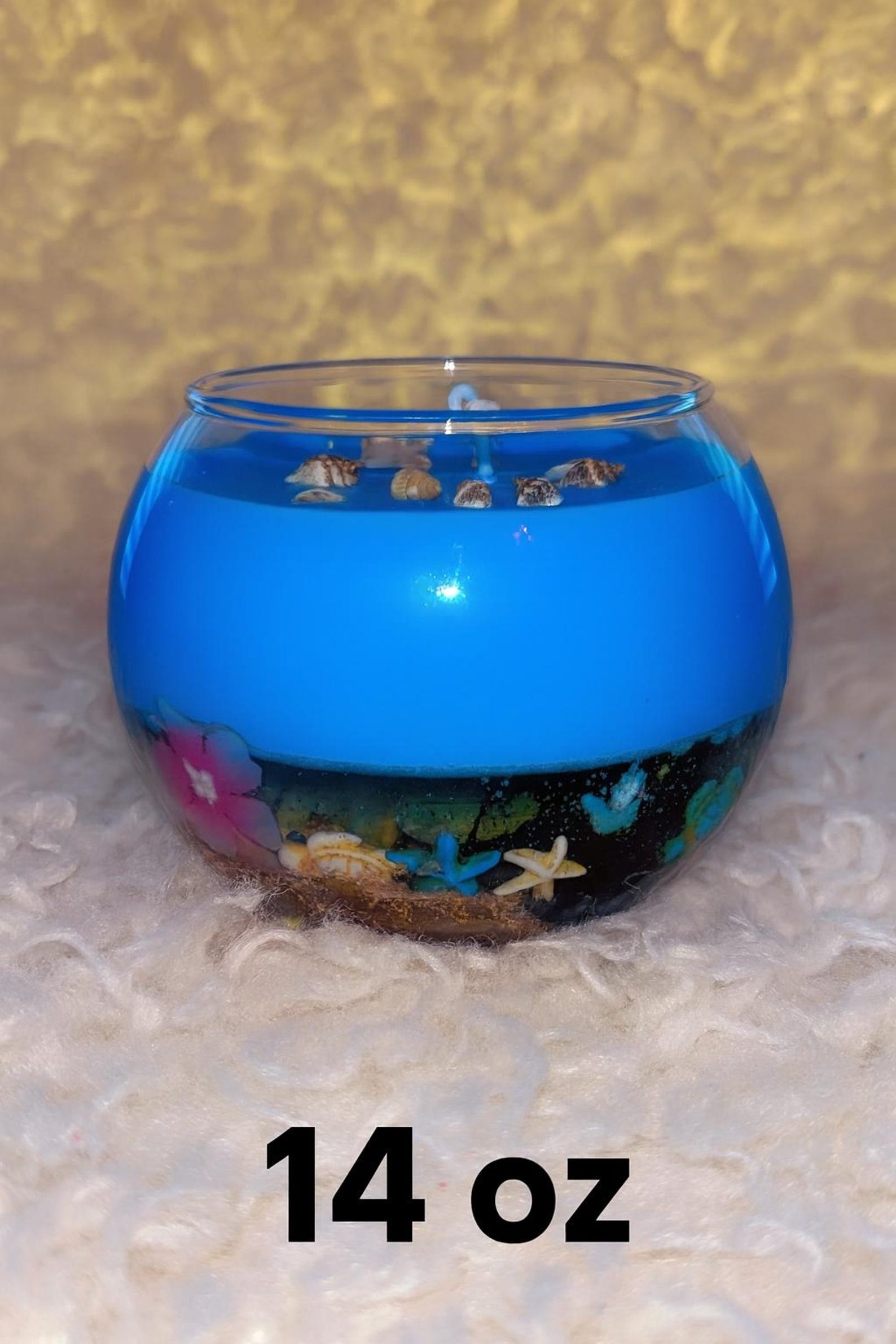 Beach Candle , Ocean Gel Candle, Ocean Themed, Tropical , Shells Candle ...