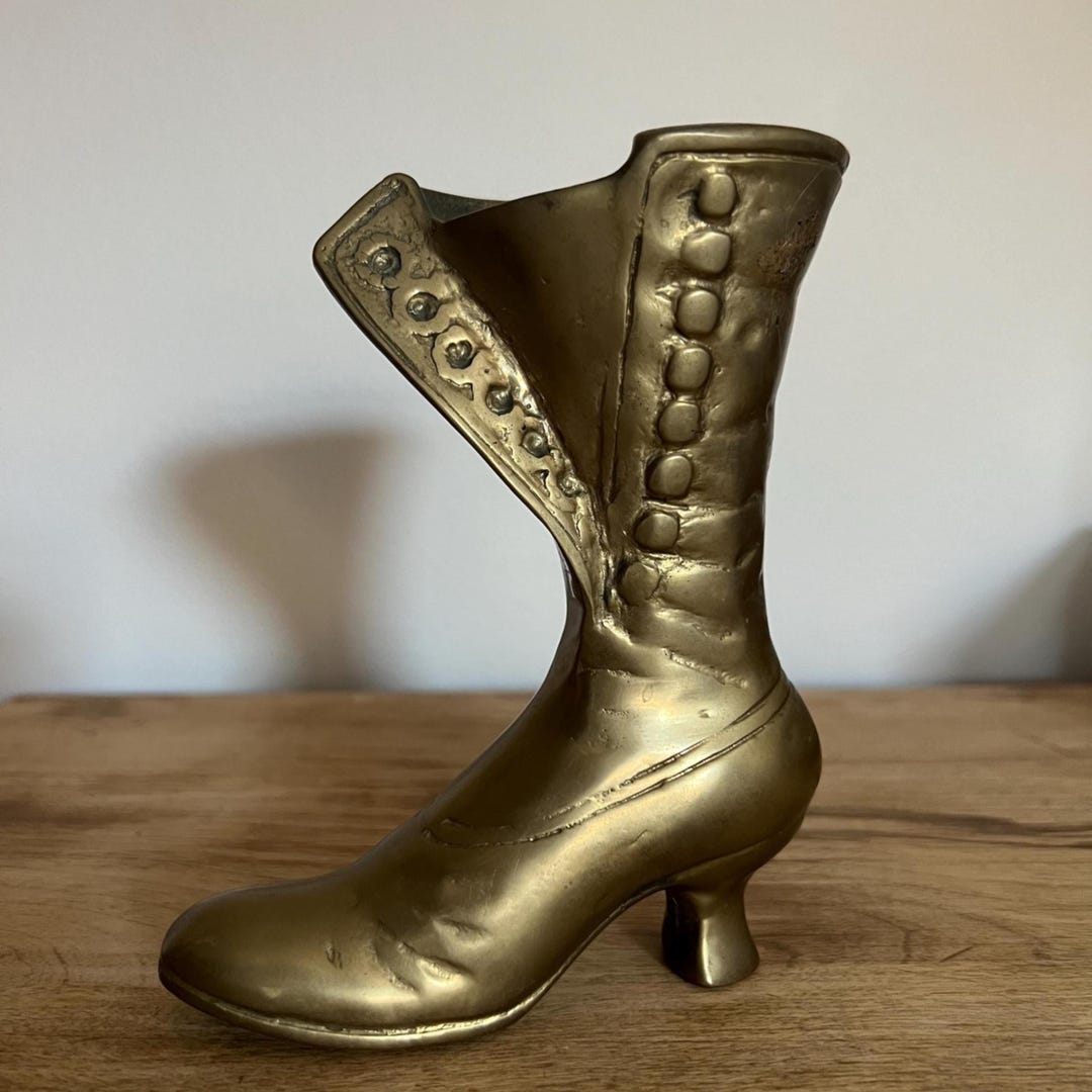 Vintage Brass Victorian Boot Vase: Steampunk Home Decor - Etsy