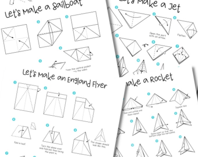 Paper Airplane Printable Pages Paper Airplane PDF Instant Download - Etsy