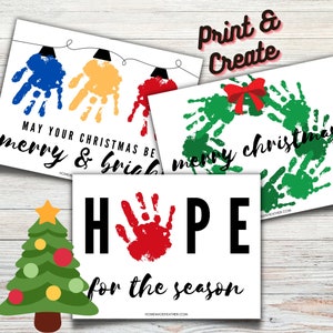 Christmas Handprint Art Printable Templates - Christmas Quote Handprint ...