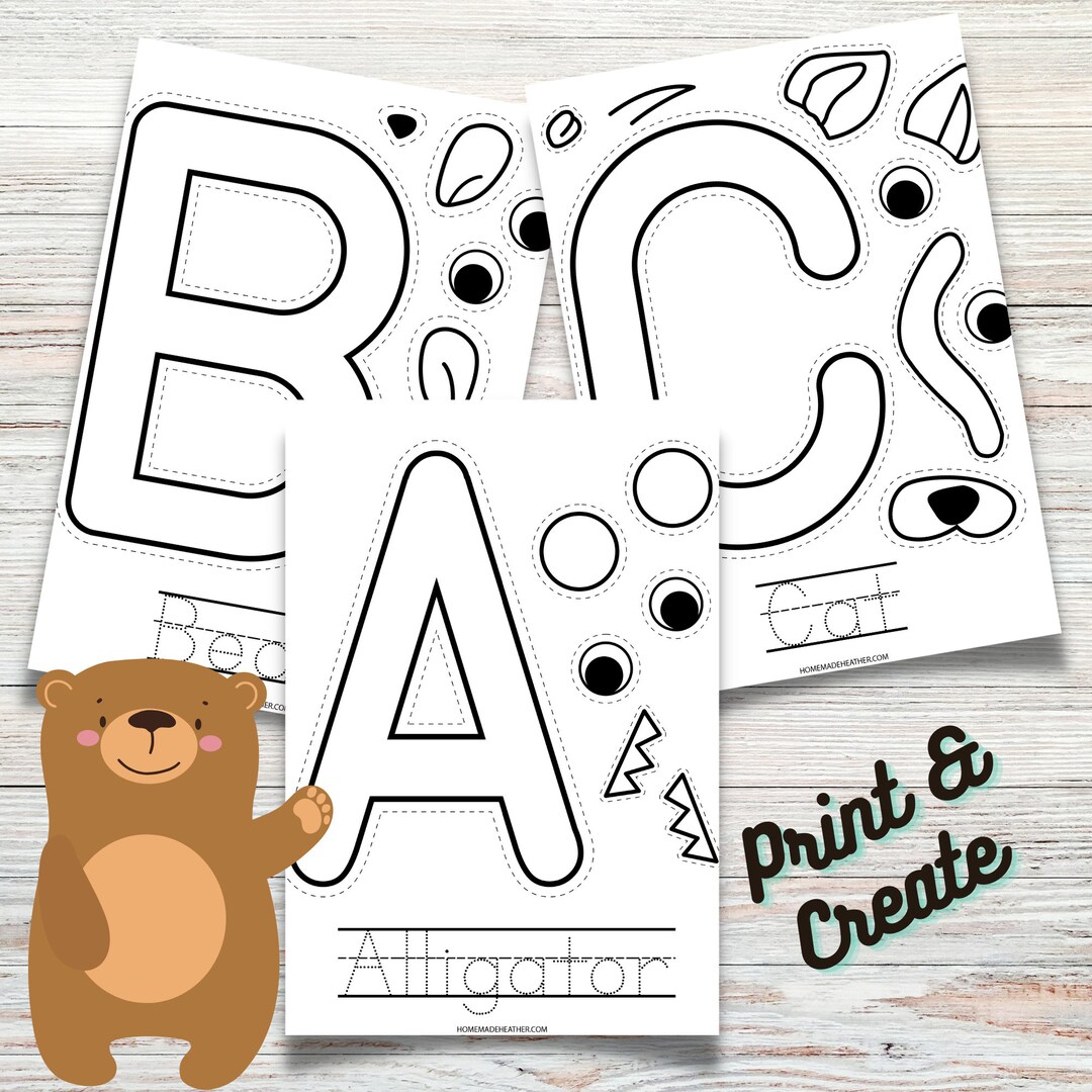 Alphabet Animal Craft Templates: A-Z Printable (PDF Download) - Etsy