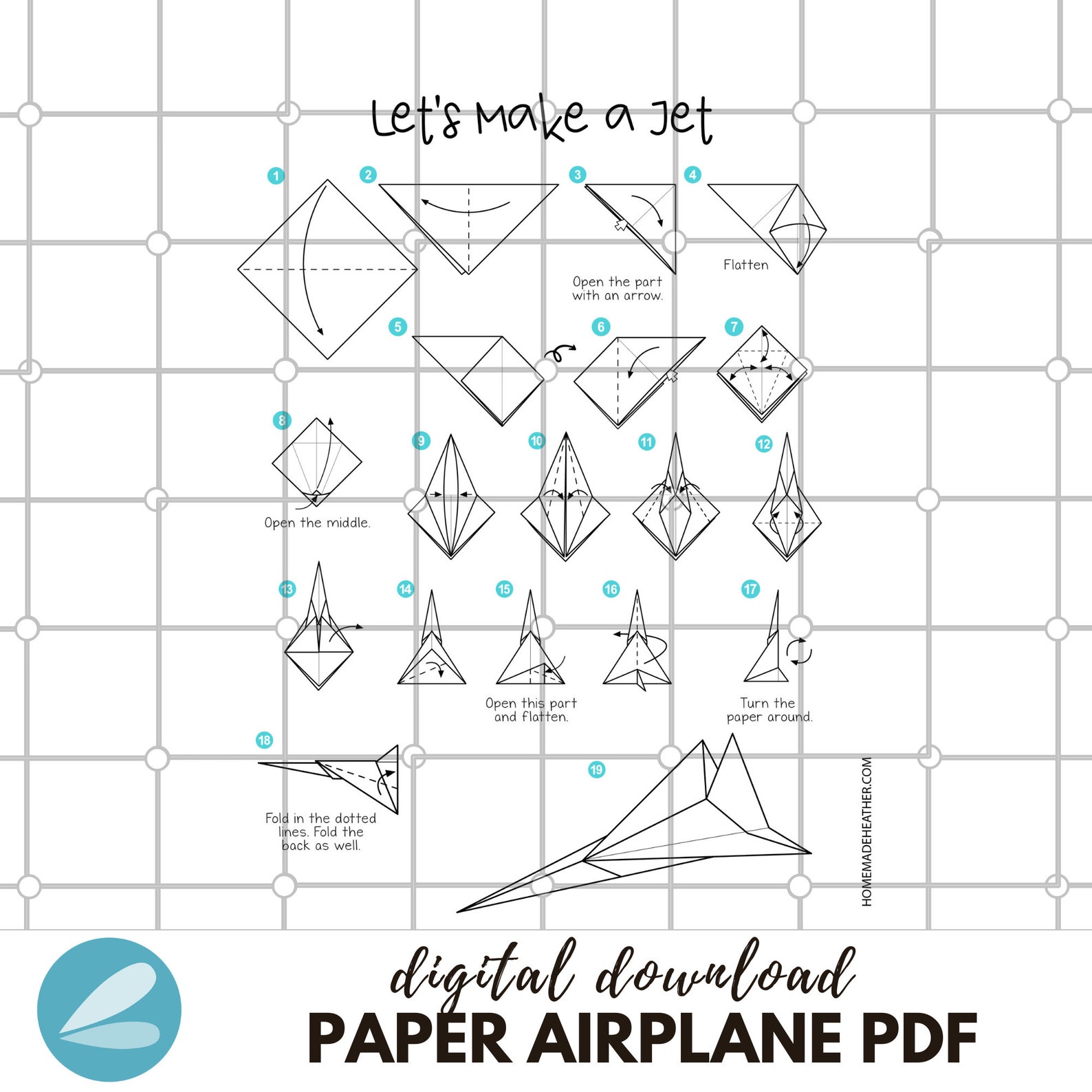 Paper Airplane Printable Pages - Paper Airplane PDF - Instant Download ...