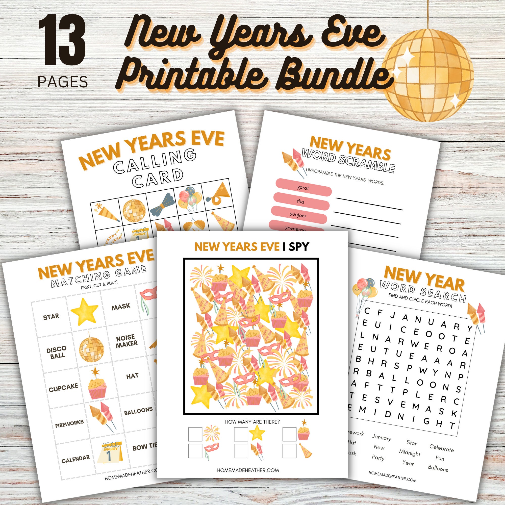 New Years Eve Printable Activity Bundle New Years Printable PDF Instant ...