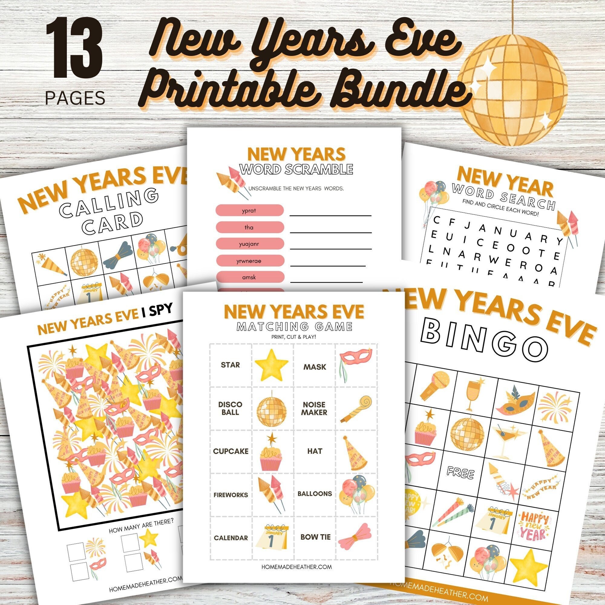 New Years Eve Printable Activity Bundle New Years Printable PDF Instant ...