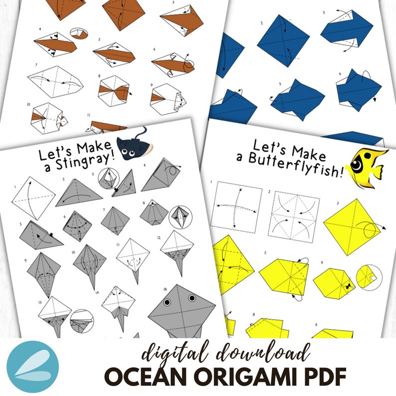 Origami Ocean Printable Pages Ocean Origami PDF Instant Download - Etsy