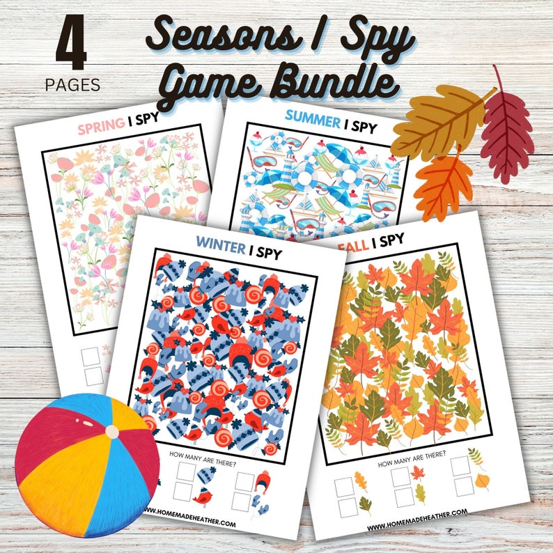 Four Season I Spy Printable Bundle I Spy Seasons Printable - Etsy