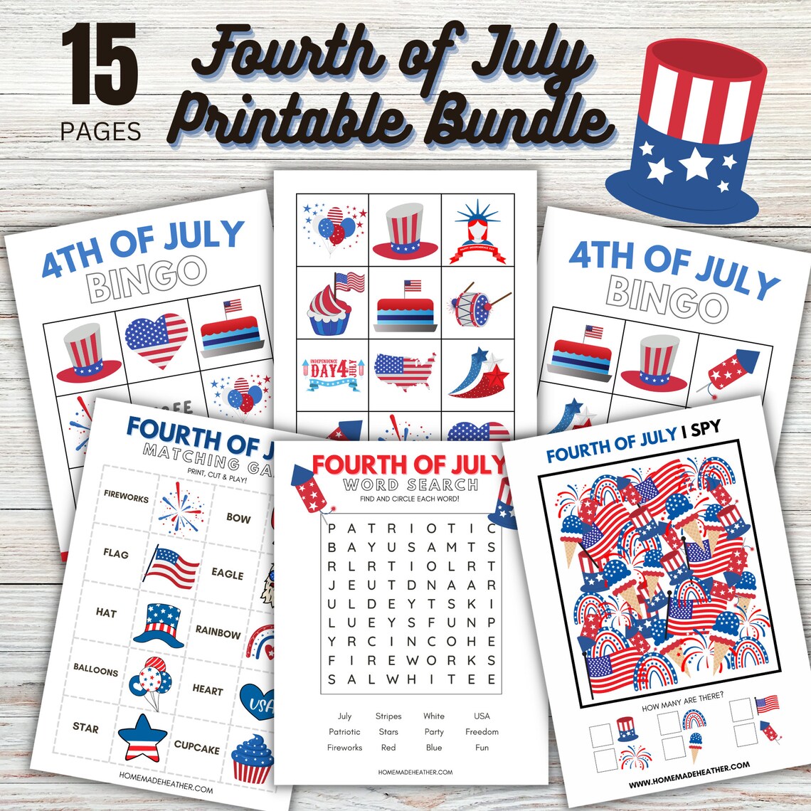 Fourth of July Printable Activity Bundle - Forth of July Printable PDF ...