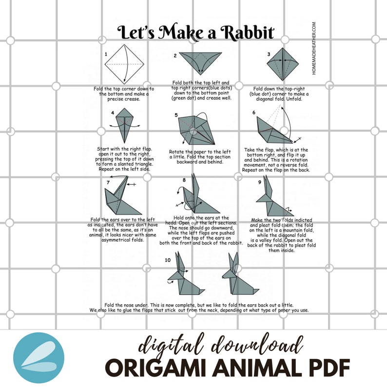 Origami Animal Printable Pages - Animal Origami PDF - Instant Download ...