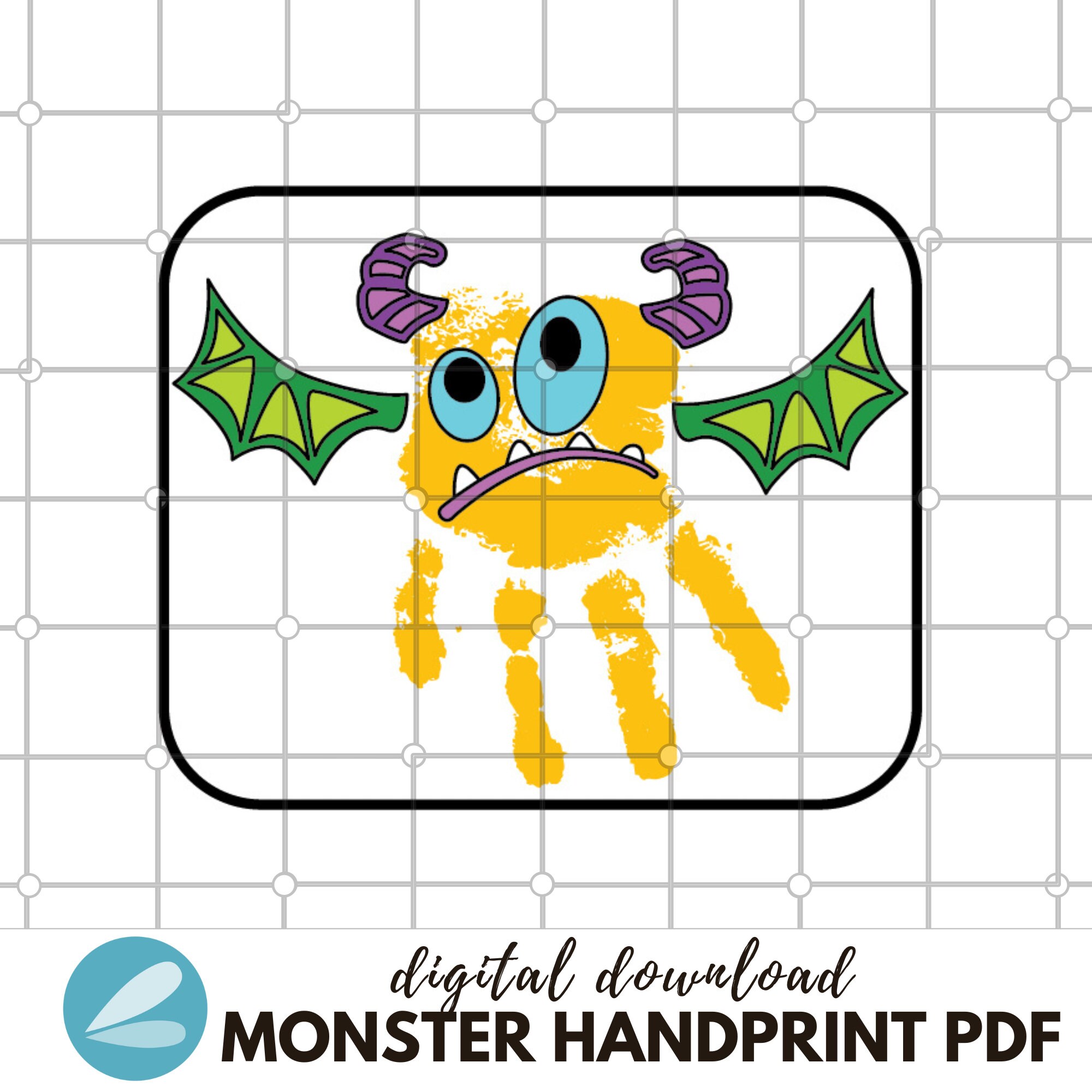 Monster Handprint Art Templates: Kids Halloween Craft (PDF Download) - Etsy