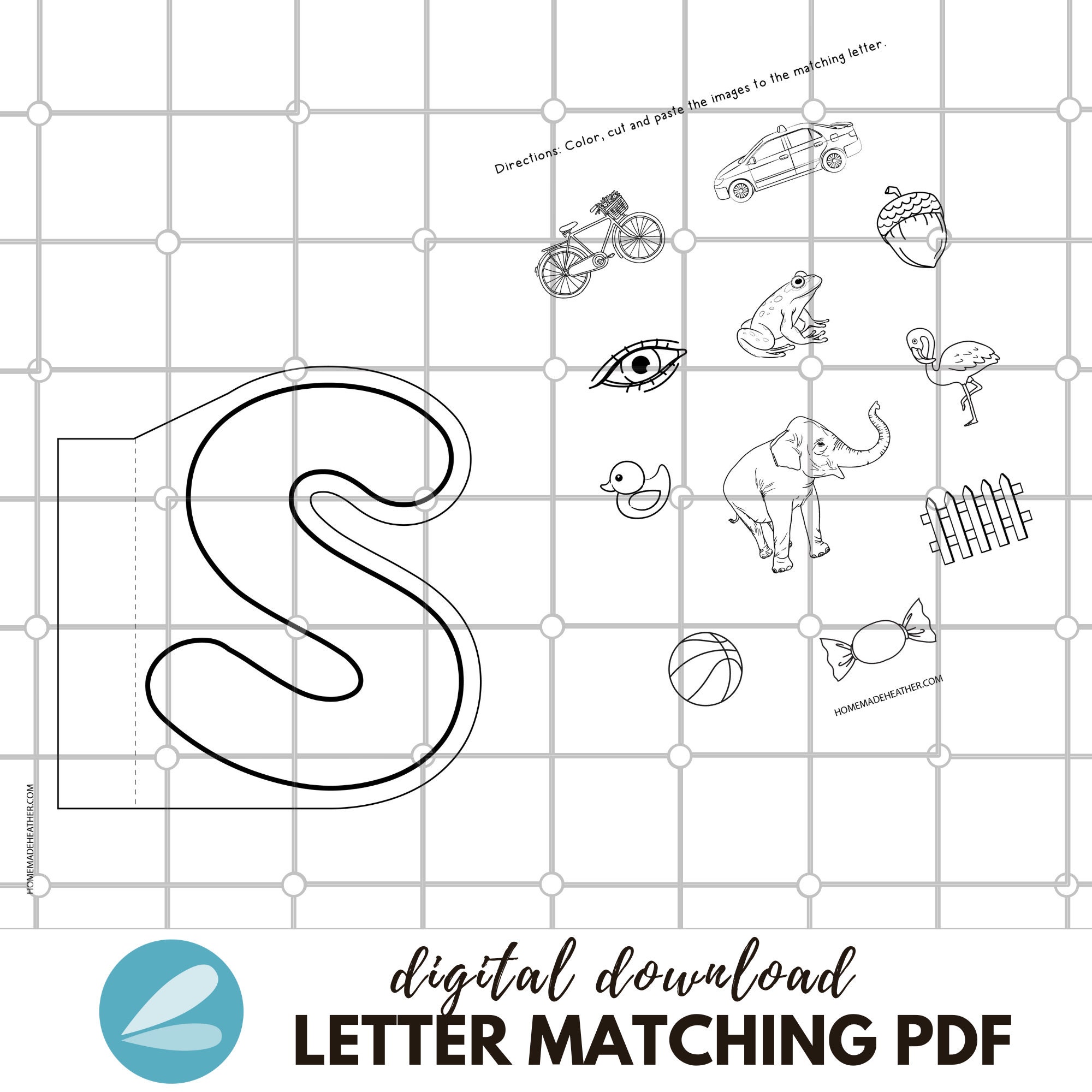 Alphabet Letter Matching Printables - Alphabet Craft PDF - Instant ...