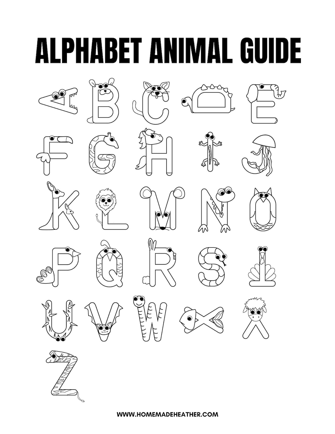 Alphabet Printable CRAFT Templates Alphabet Animal Craft PDF - Etsy