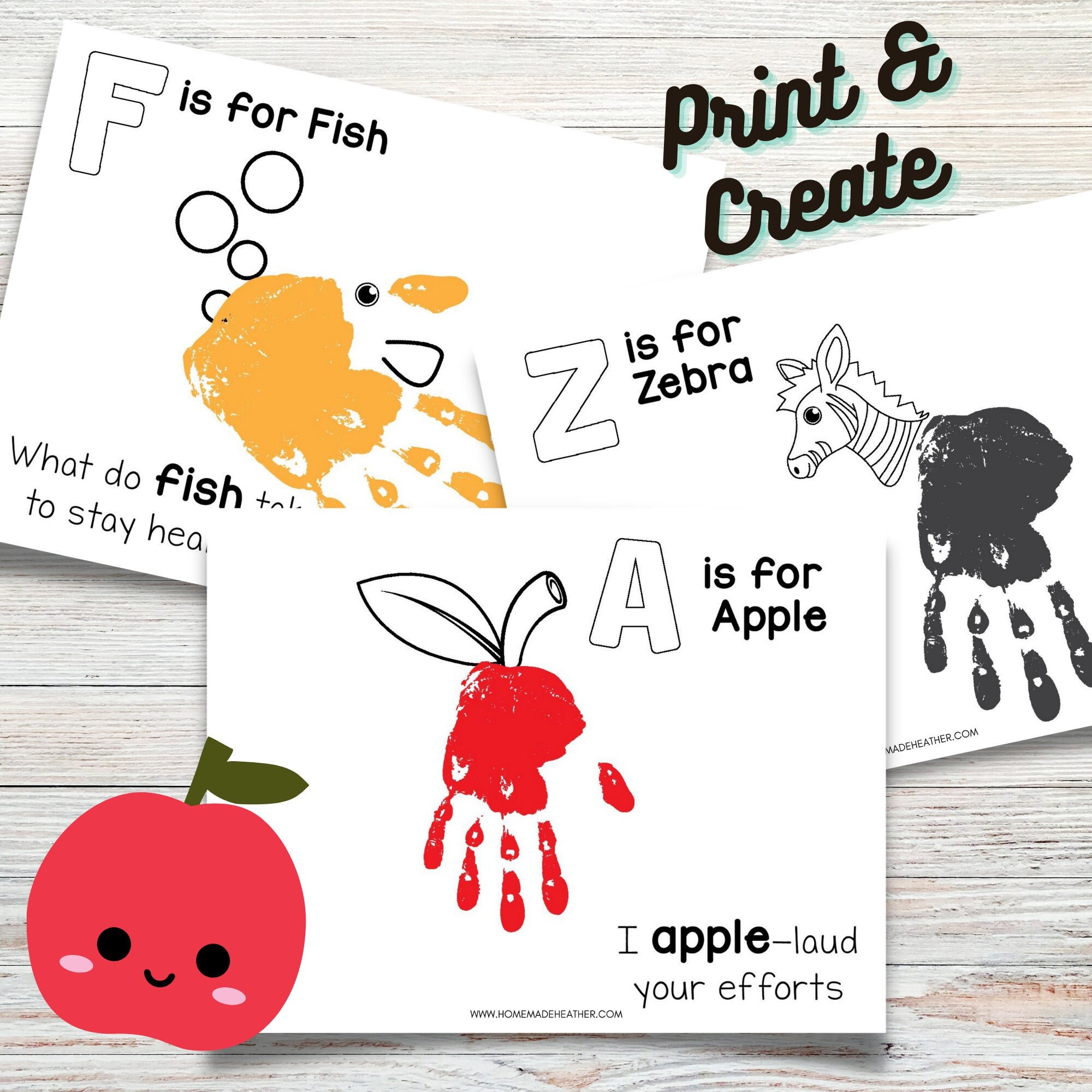 Alphabet Printable Handprint Art Templates - Alphabet Handprint ART PDF ...