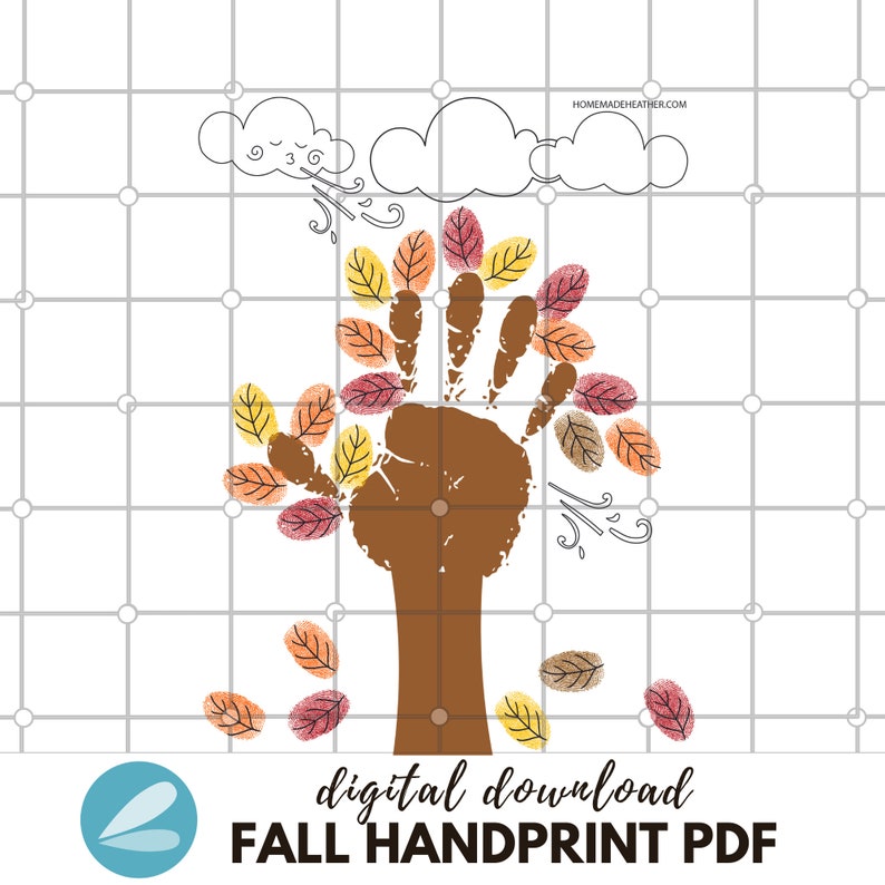 Fall Handprint Art Templates: Kids Activity, DIY Craft (PDF Download ...