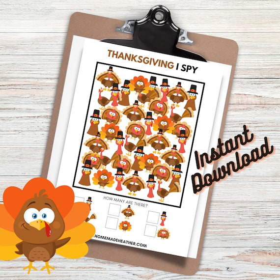 Thanksgiving Printable I Spy Thanksgiving Party Game - Etsy